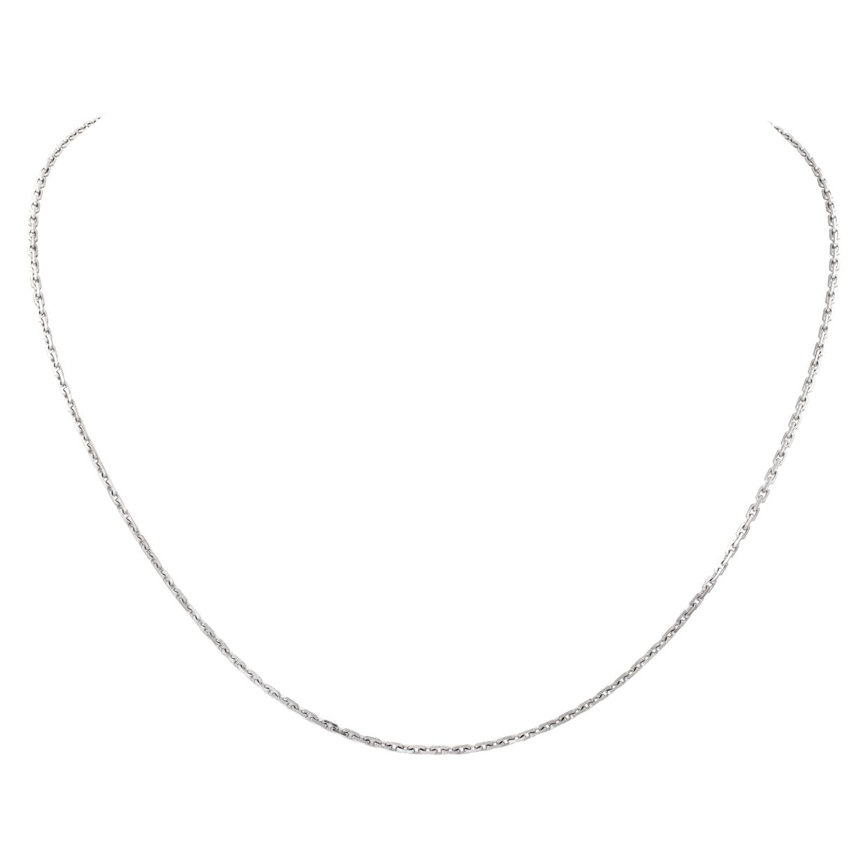 Thin link 1mm width chain in 18k white gold. N516366 | Gray & Sons