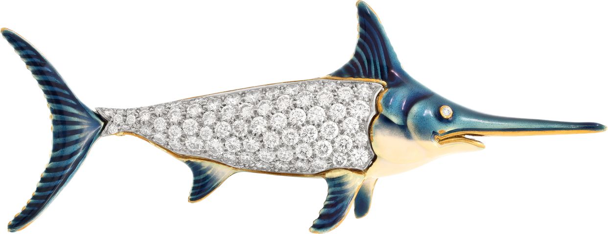 Tiffany & Co. diamond & enamel Swordfish brooch | Gray & Sons Jewelers