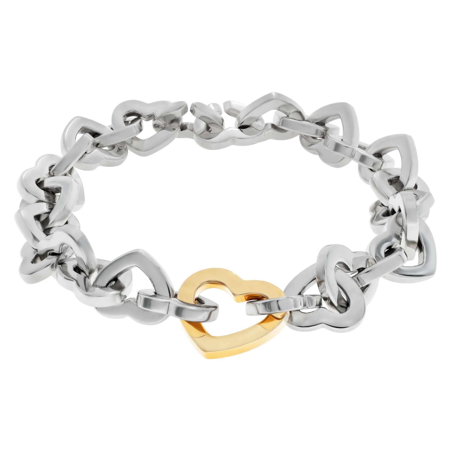 Tiffany Co. Hearts sterling silver and 18k gold bracelet