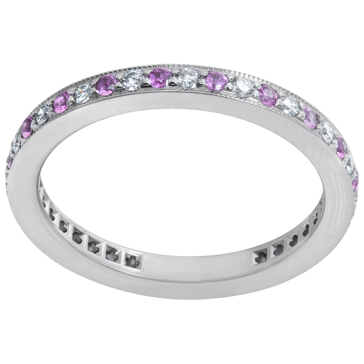 Tiffany & Co. legacy band in platinum with pink sapphire | Gray & Sons