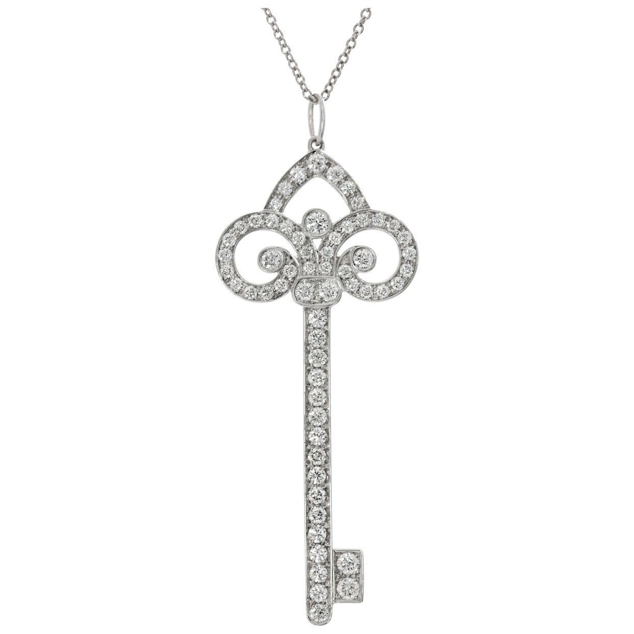 Tiffany Keys Fleur de Lis Key Pendant w/ 0.9 carats | Gray & Sons
