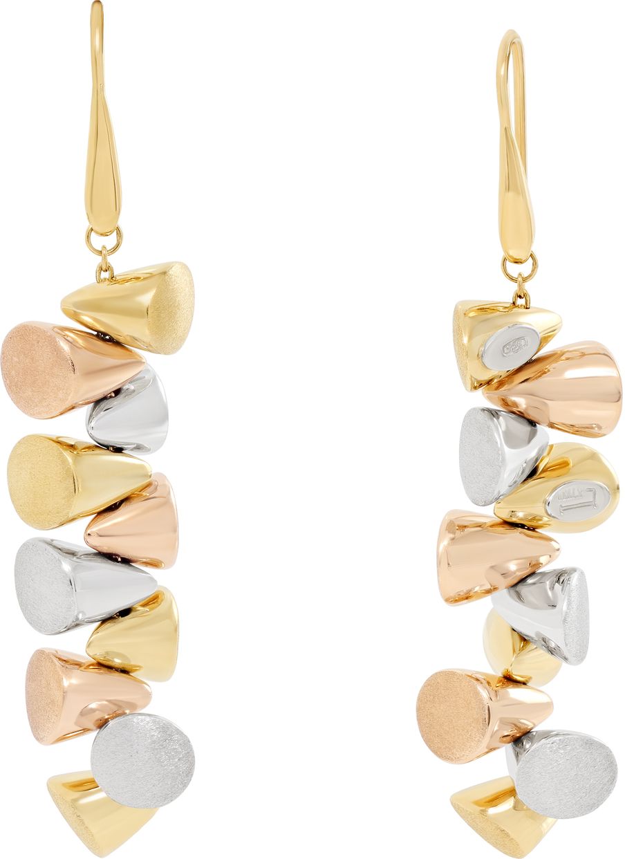 Tri Color 18k movable burst of satin and bright charms of love