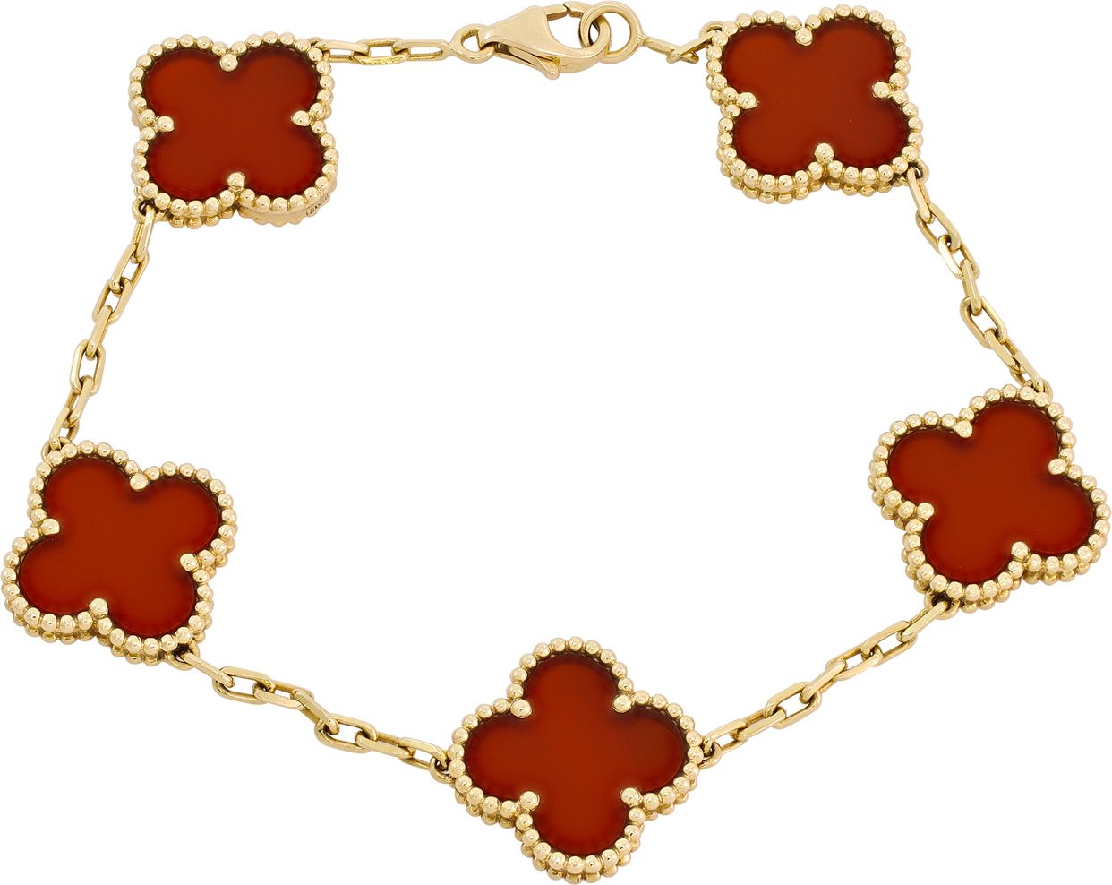 Van Cleef & Arpels red vintage Alhambra Carnelian 5 motif