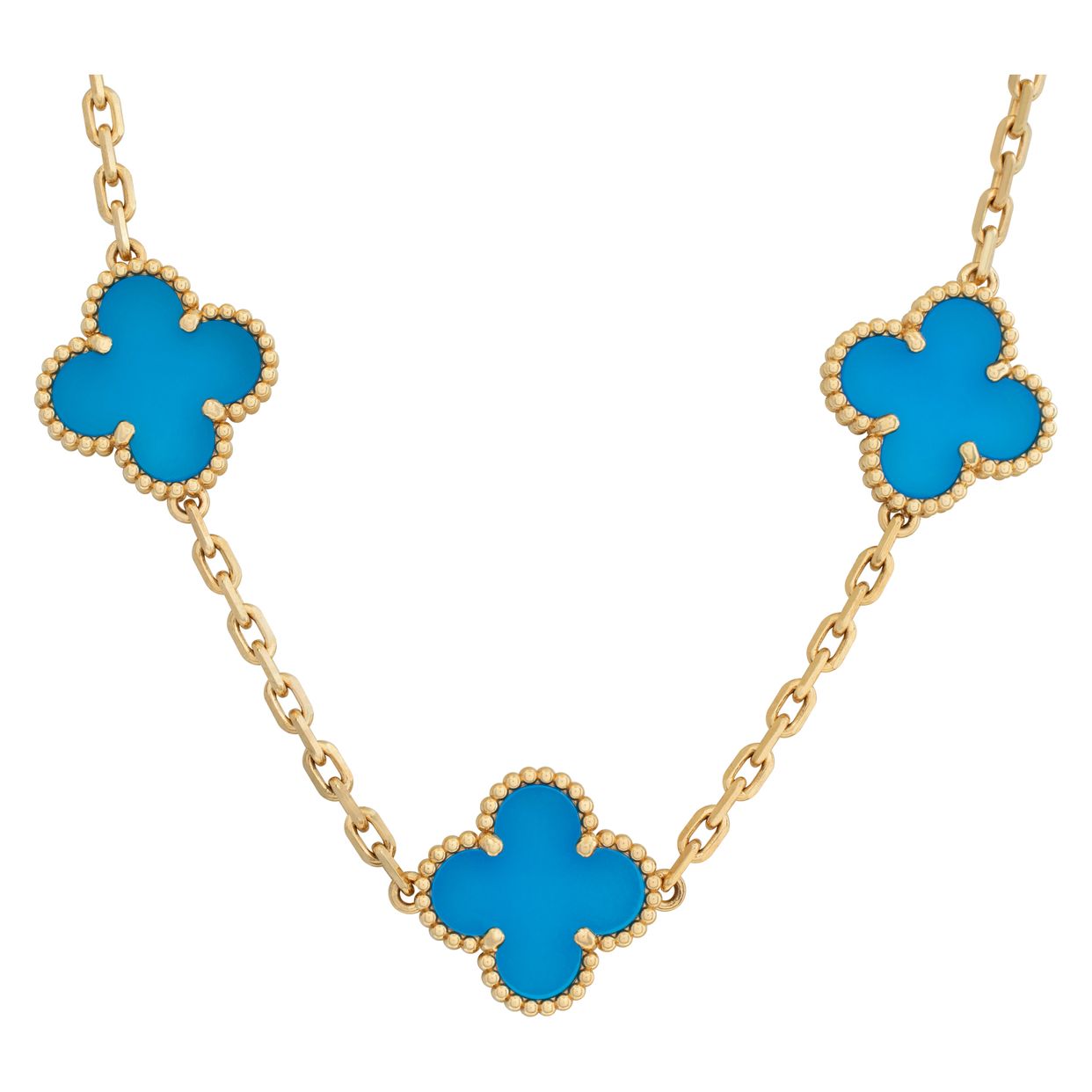 Van Cleef & Arpels Vintage Alhambra Blue Agate 10 motif | Gray & Sons