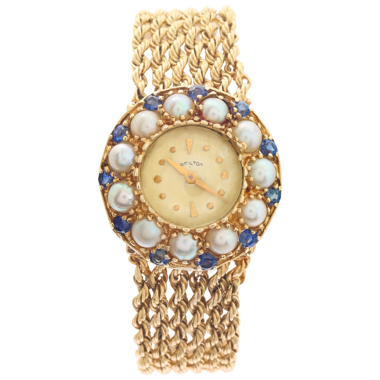 Vintage Hamilton watch on six strands chain style bracelet