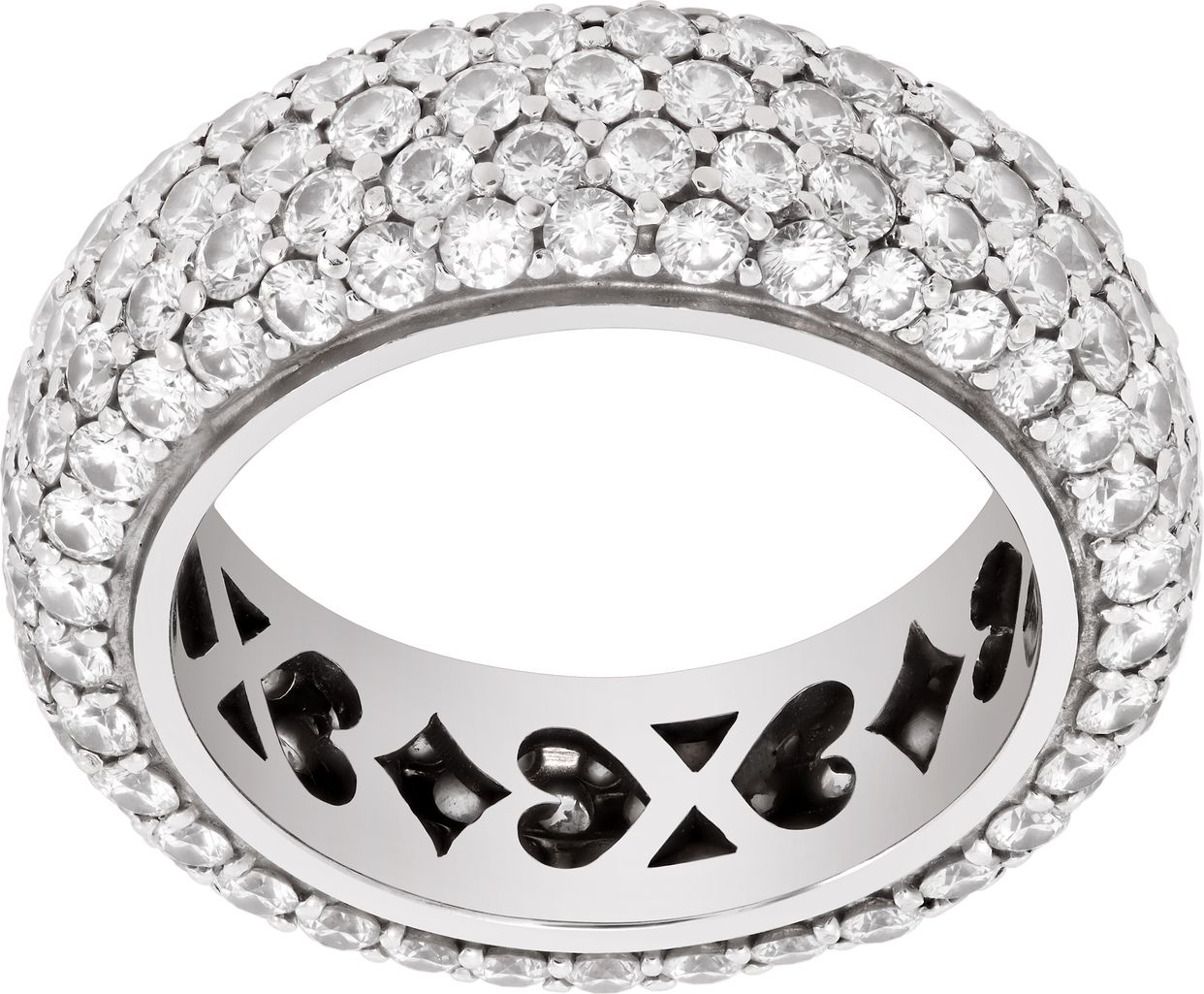 Wide diamonds eternity band. Round brilliant cut diamonds, total