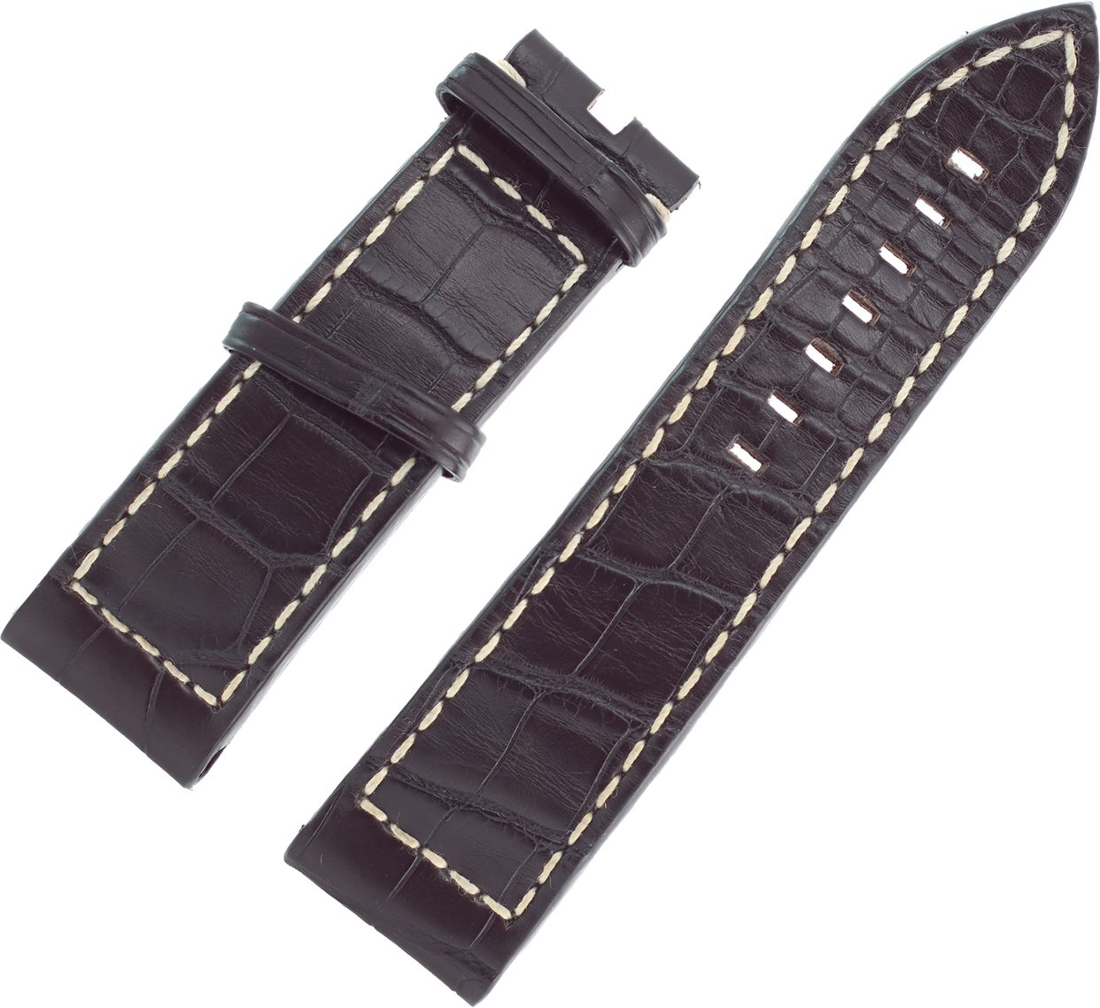 Zenith Brown Alligator Wacth Strap. Measurements: 24 X 22