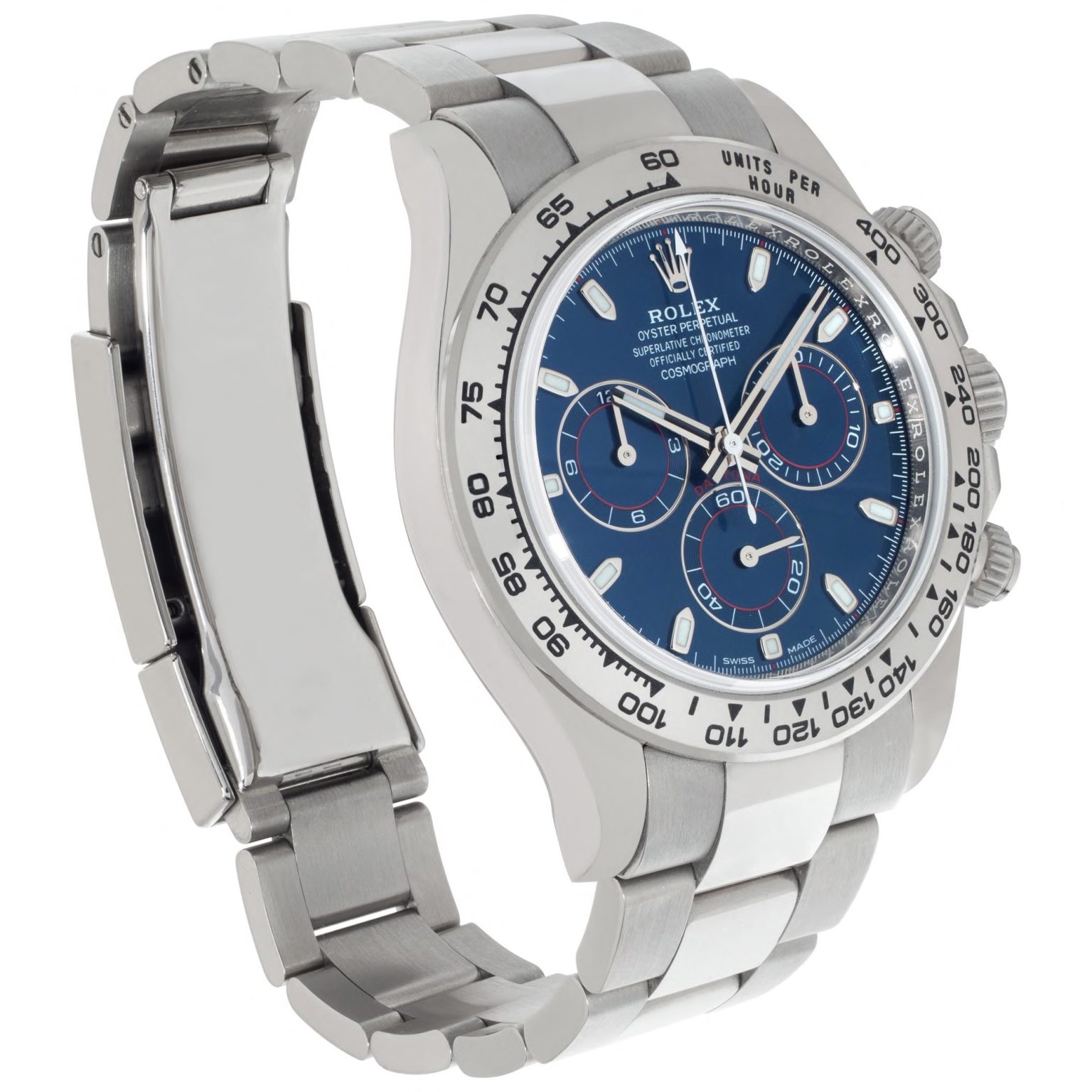 Highlighting the White Gold Rolex Daytona 116509 Blue Dial
